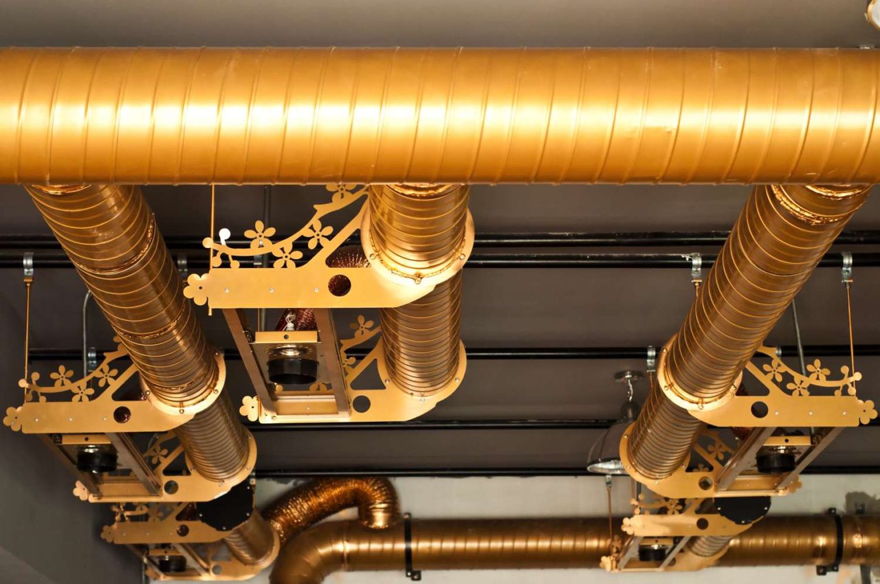 yellow AC conduit – Conditioned Air